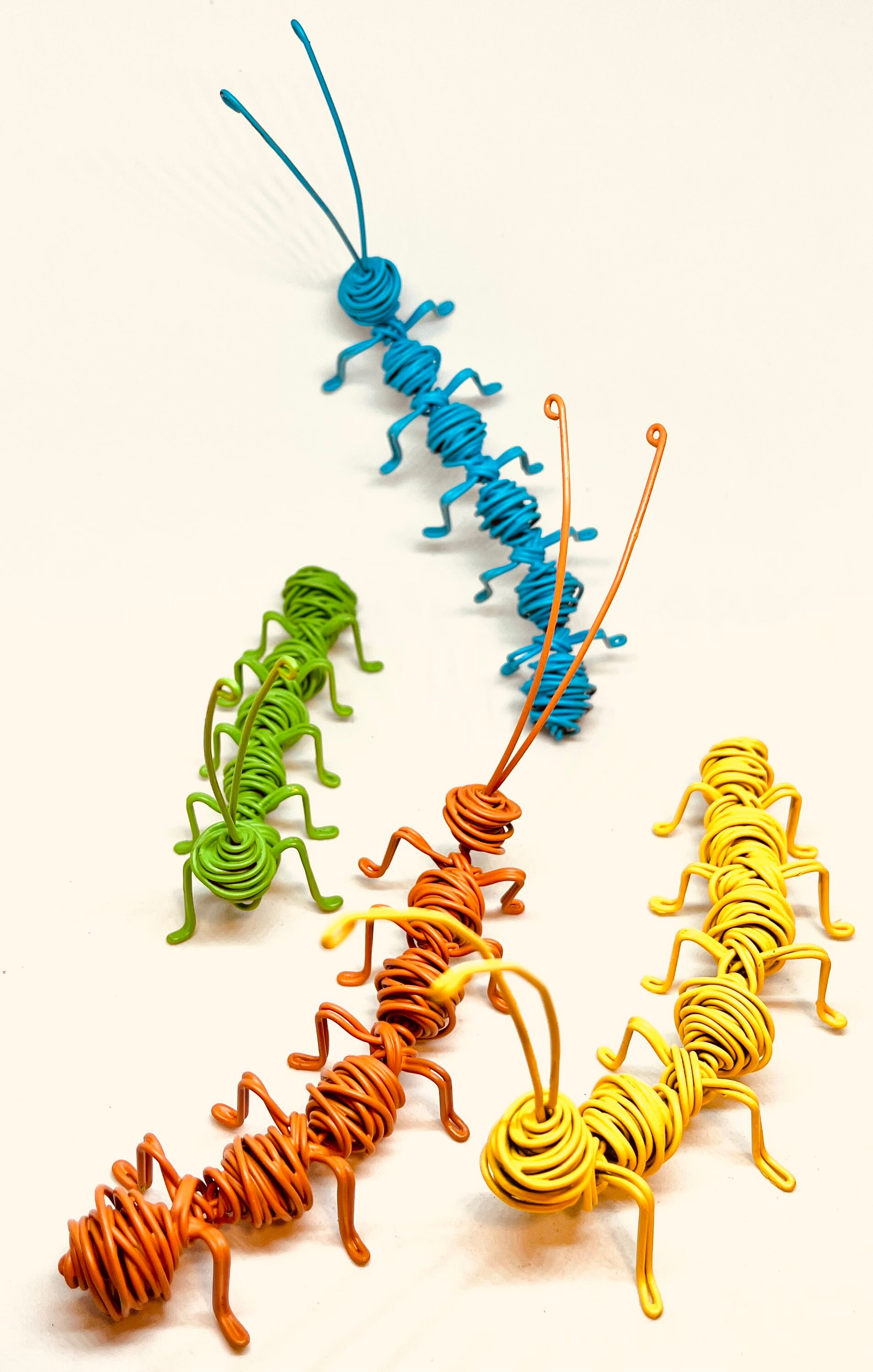 Green Centipede. Caterpillar on Wire. Centipede Sculpture. - Etsy