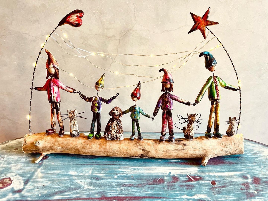 Family in Winter. Family in the Snow. Miniature Family. Christmas ...