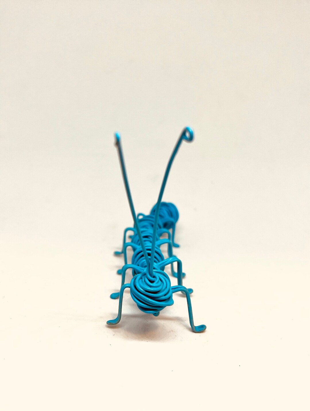 Blue Centipede. Wire Caterpillar. Worm Figure. Caterpillar Sculpture ...