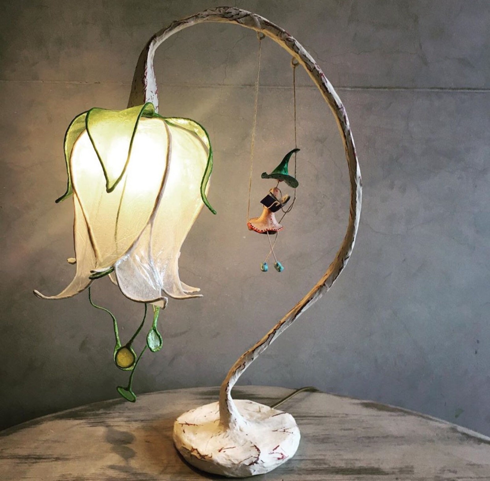 Flower Lamp With Fairy on Swing. Magic Lamp. Unique Design. - Etsy