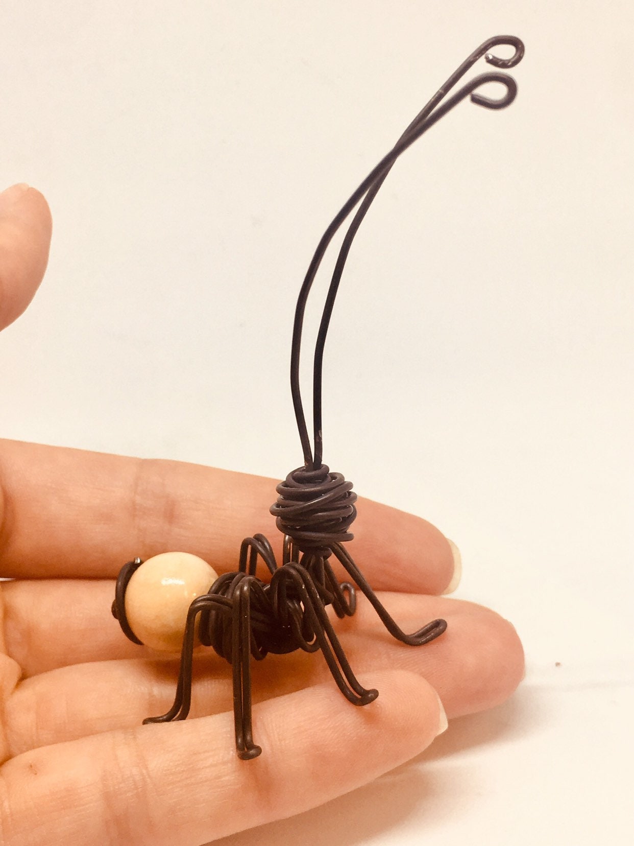 Ant Figure on Wire. Sculpture on a Single Strand of Wire. Wood - Etsy