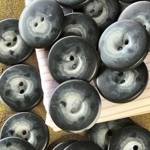 Italian Grey BUTTONS LARGE 2 HOLE Buttons 1" (25mm) 40L Gray Two Tone ...