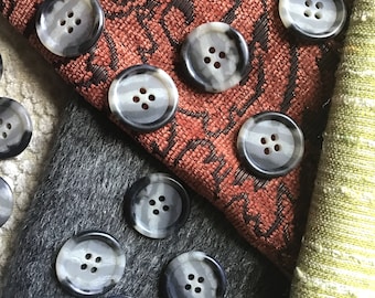 ITALIAN Taupe Grey Clear SWIRL Buttons VINTAGE 4 Hole Buttons for ...