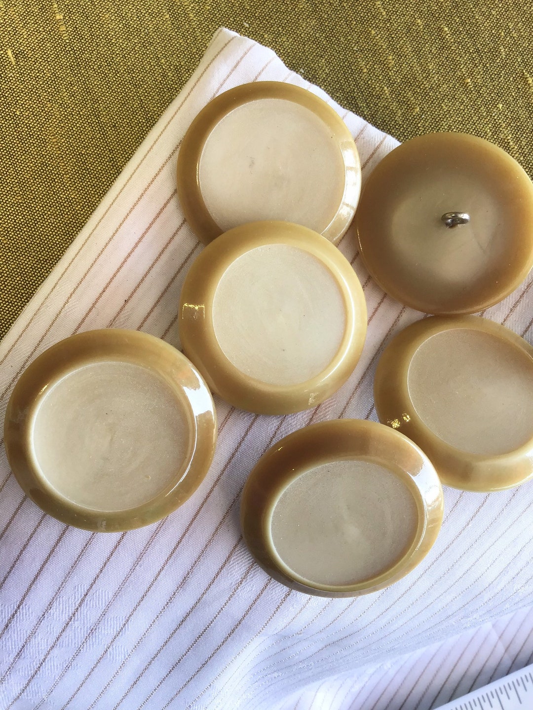Vintage Italian Tan Shank Buttons: 1-1/2" Designer Sewing Button - Etsy