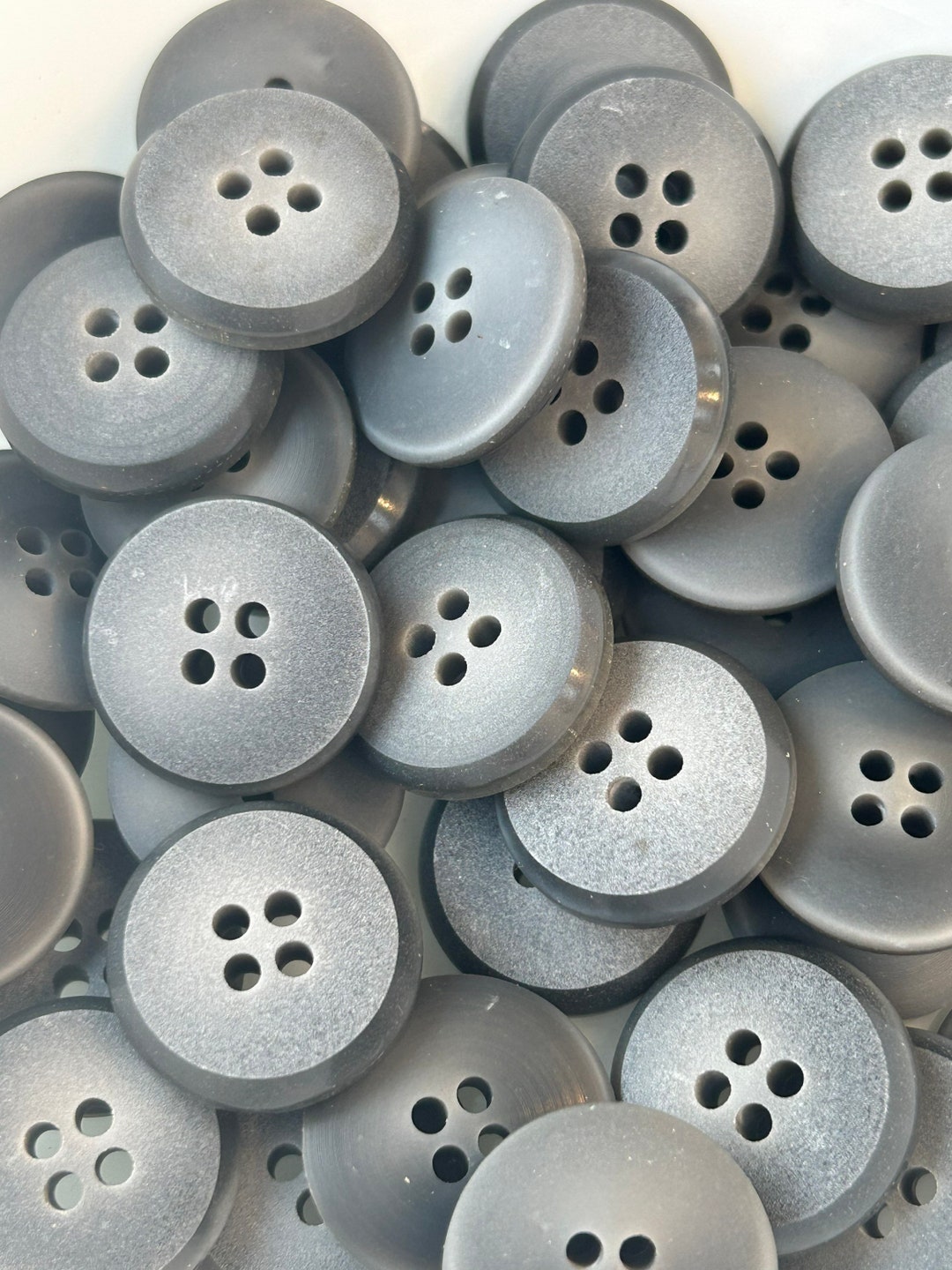 Vintage Light Gray Italian Buttons: 4-hole Designer Clothing Buttons ...