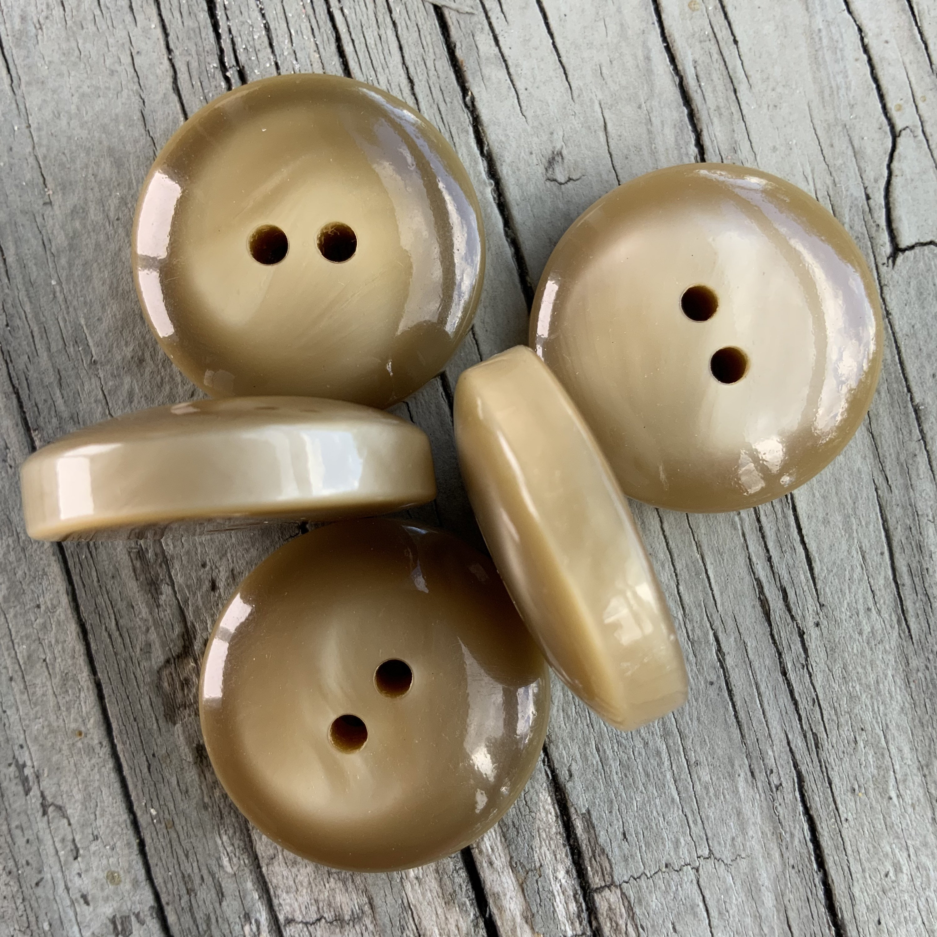 ITALIAN 1" Pearl-like Tan Brown Buttons VINTAGE Sewing Button for ...