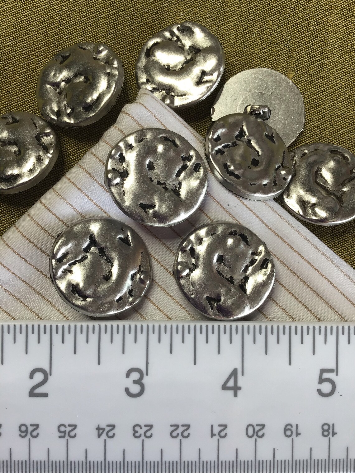 Silver Embossed Metal Designer Button 1-3/16 30mm 48L - Etsy
