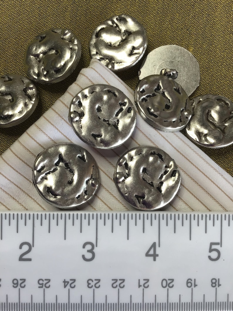 Silver Embossed Metal Designer Button 1-3/16 30mm 48L - Etsy