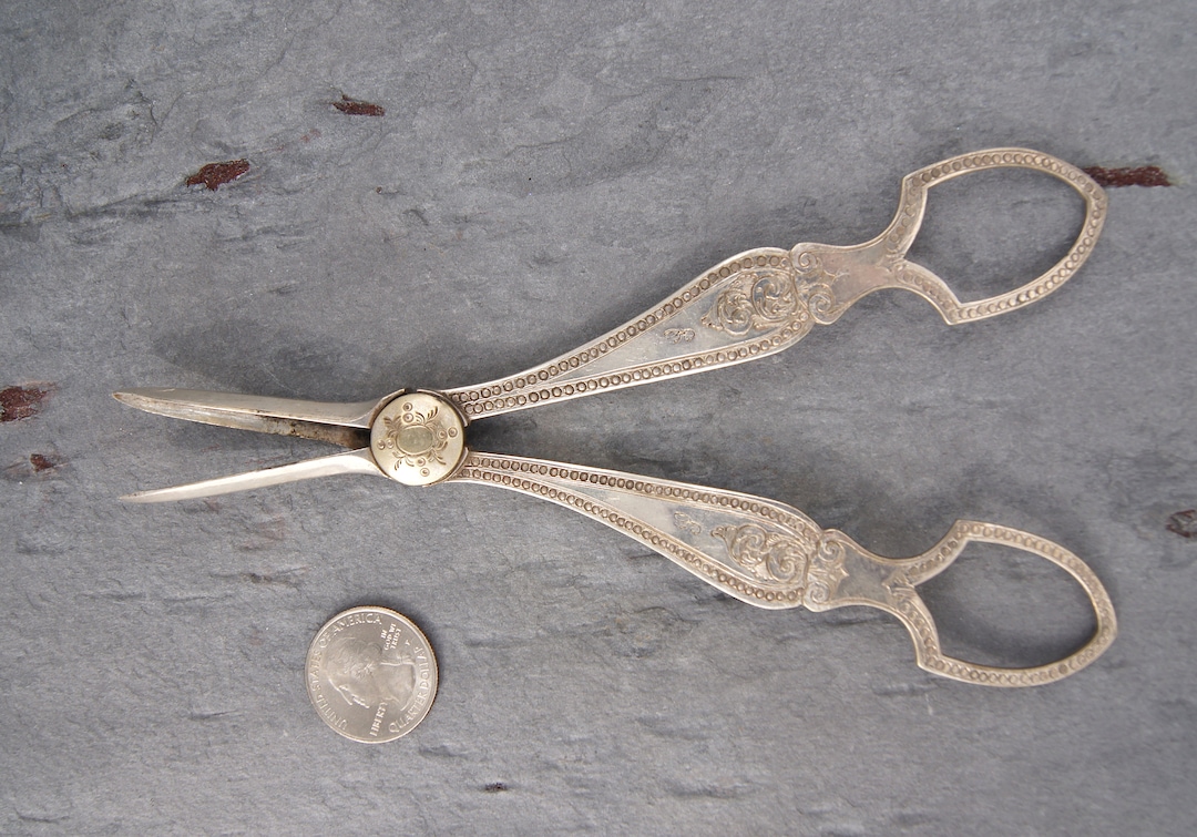 Sterling Silver Antique Victorian Era Scissors C. 1840s Grape Shears ...