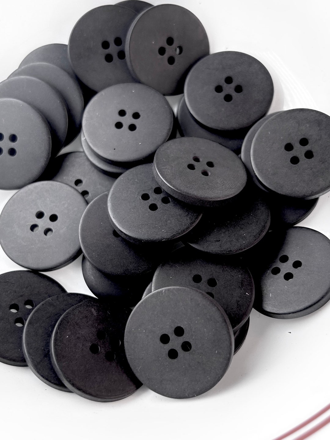 1" Black 4-hole Buttons: Dress & Jacket Fasteners - Etsy