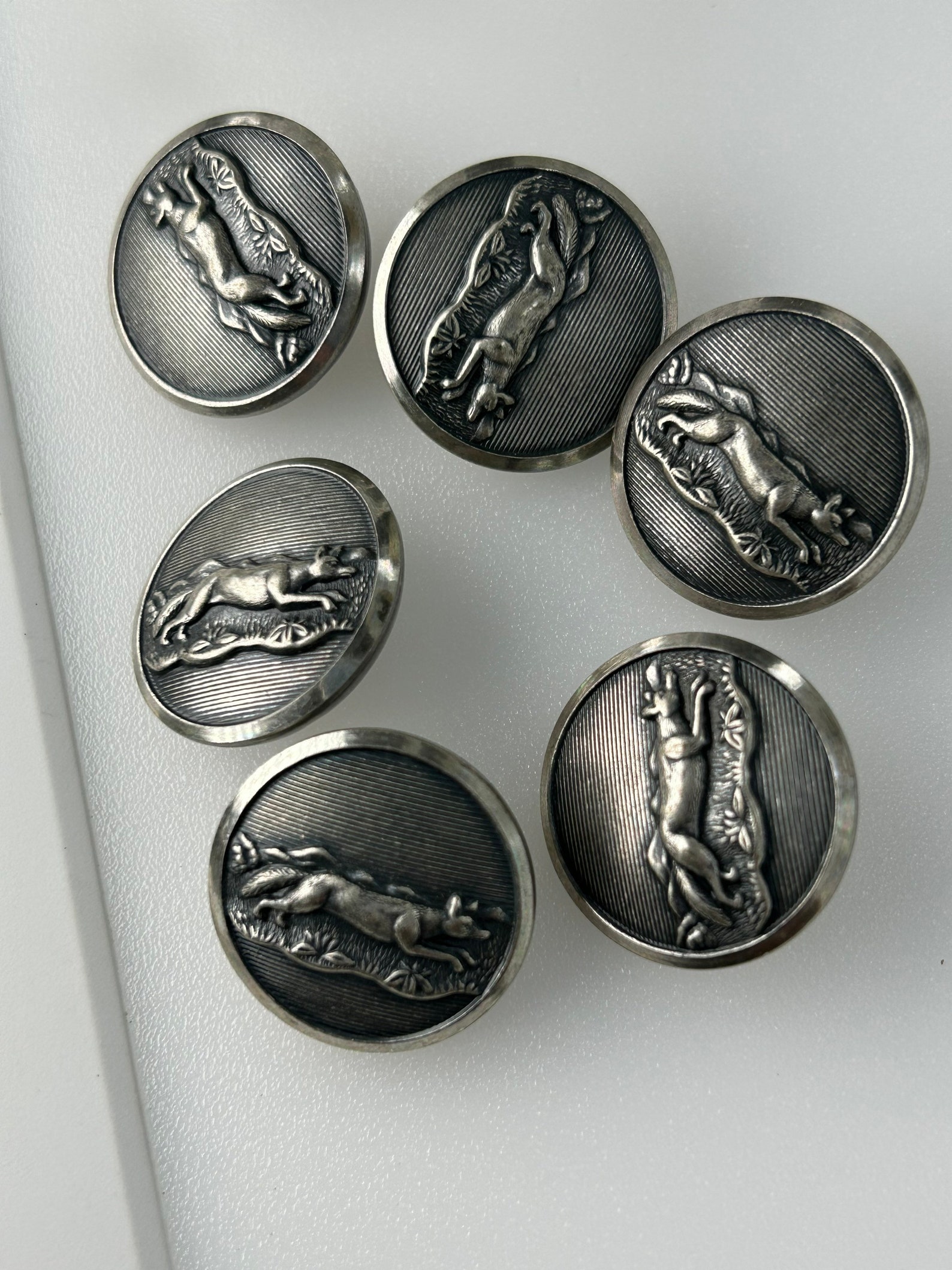 ANIMAL EMBOSSED SILVER Metal Buttons 7/8” Metal Shank Buttons #174 - Etsy