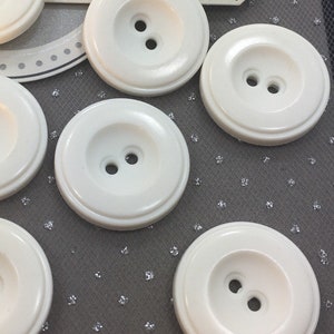 QUALITY 1-1/8" Vintage White Buttons ITALIAN Vintage Sewing Button for ...