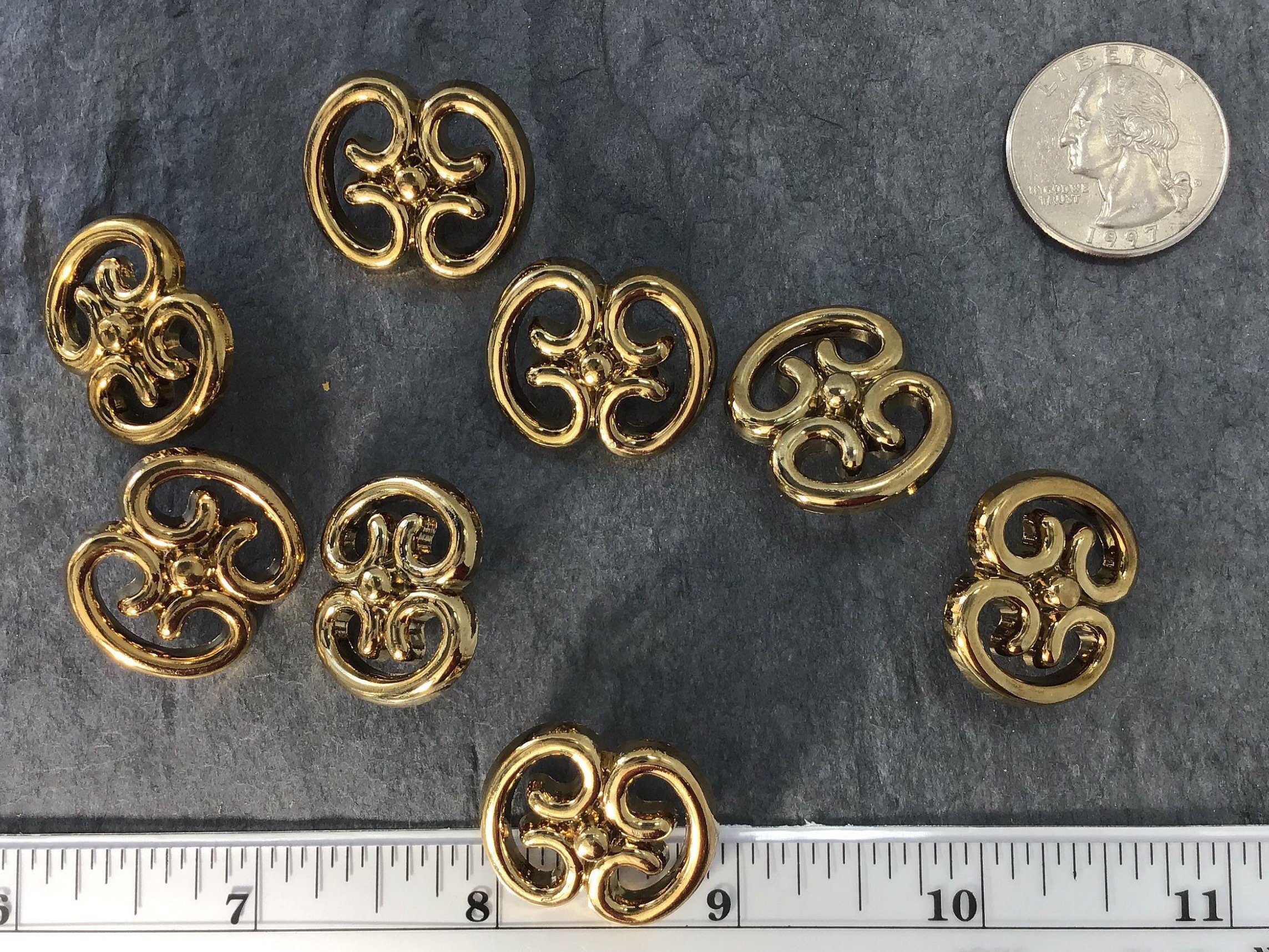 GOLD Metallic Shank Buttons 3/4x 1 Vintage Sewing | Etsy