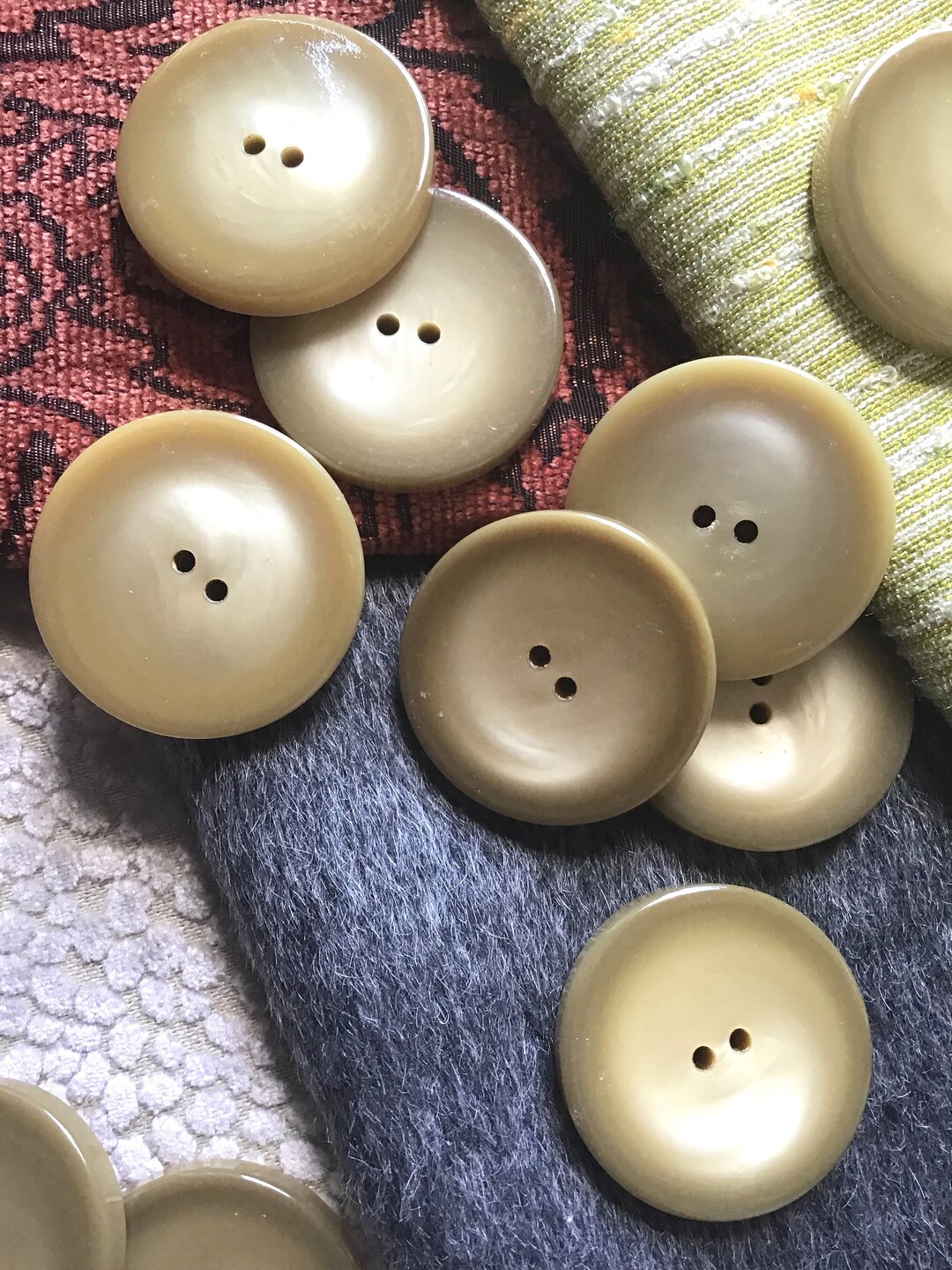 ITALIAN QUALITY 1-1/2" Tan Taupe Buttons Vintage Sewing Button for ...
