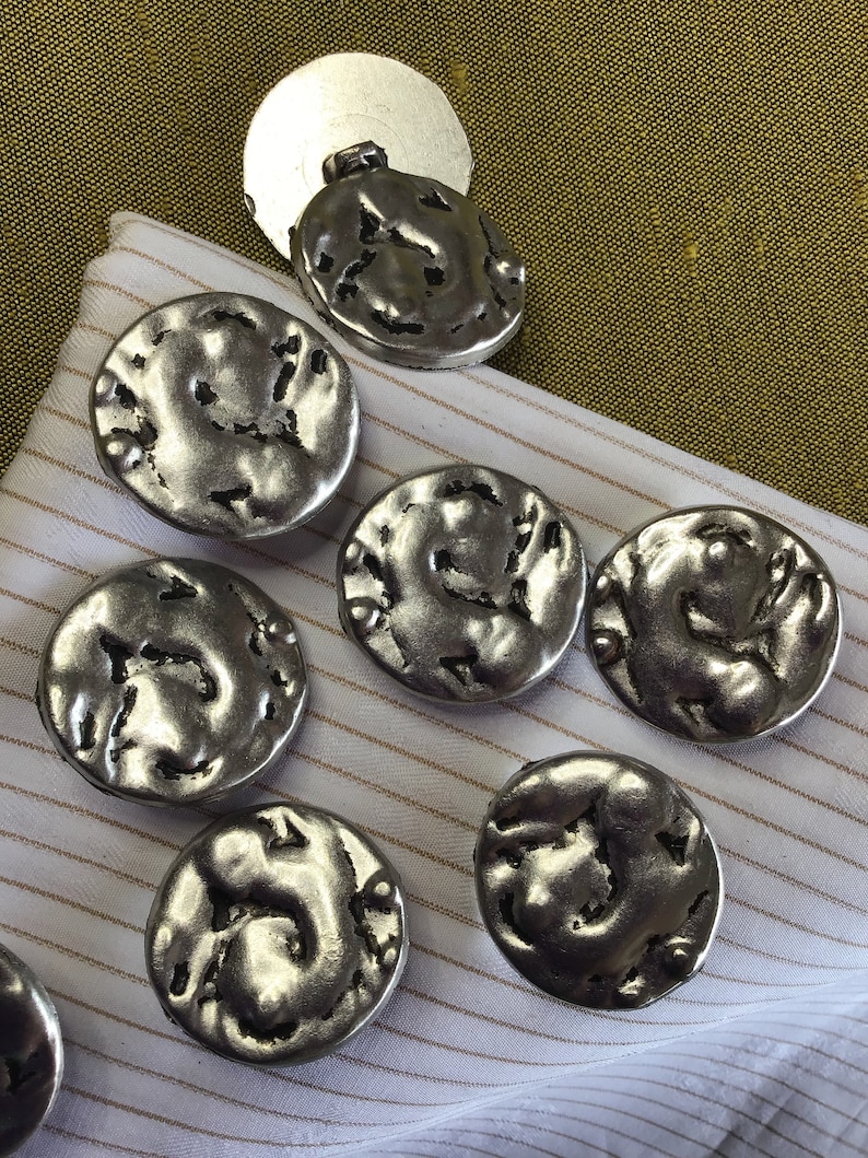 Silver Embossed Metal Designer Button 1-3/16 30mm 48L - Etsy