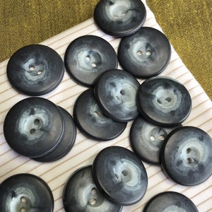 Italian Grey BUTTONS LARGE 2 HOLE Buttons 1" (25mm) 40L Gray Two Tone ...