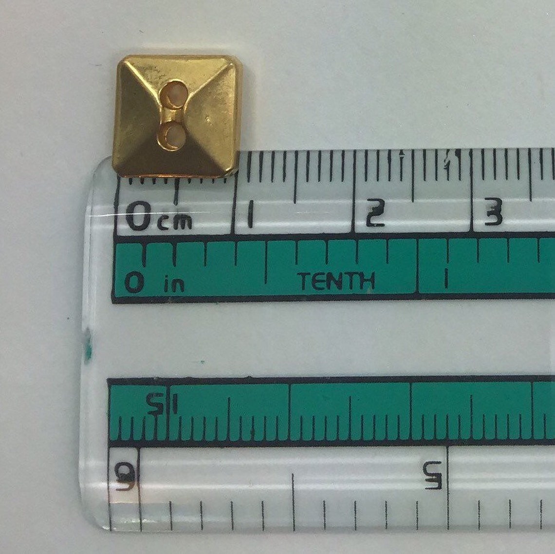 SQUARE GOLD BUTTONS 7/16 Vintage 2 Hole Gold Metal | Etsy