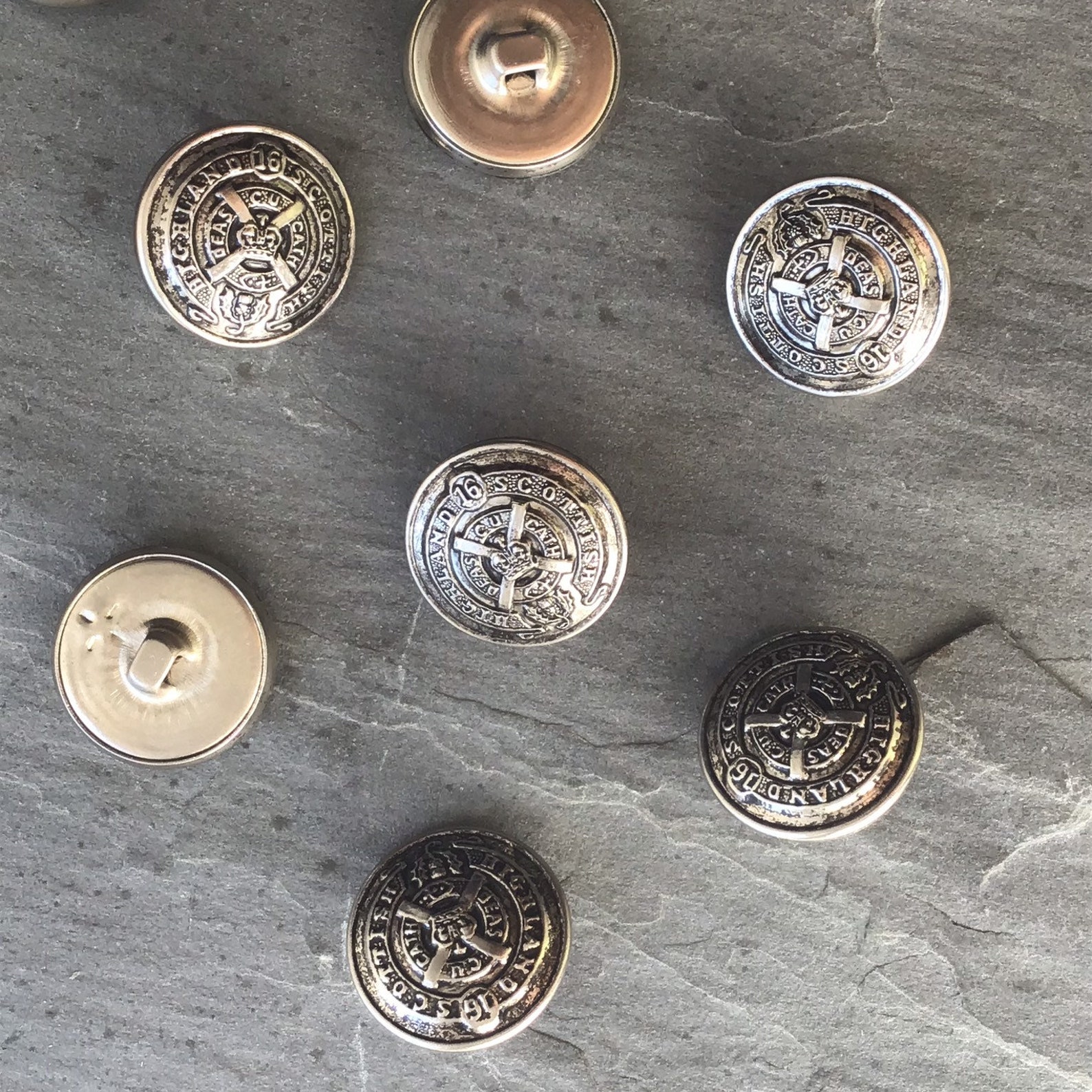 SILVER BUTTONS 3/4" Vintage Metallic Shank Buttons for Clothing ...