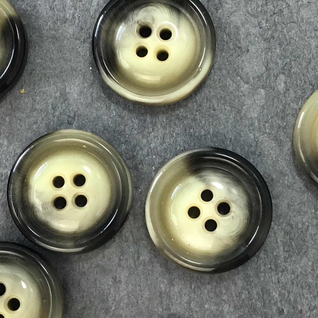 QUALITY 1" Dark Jade Green 4 Hole Buttons ITALIAN Vintage Sewing Button ...