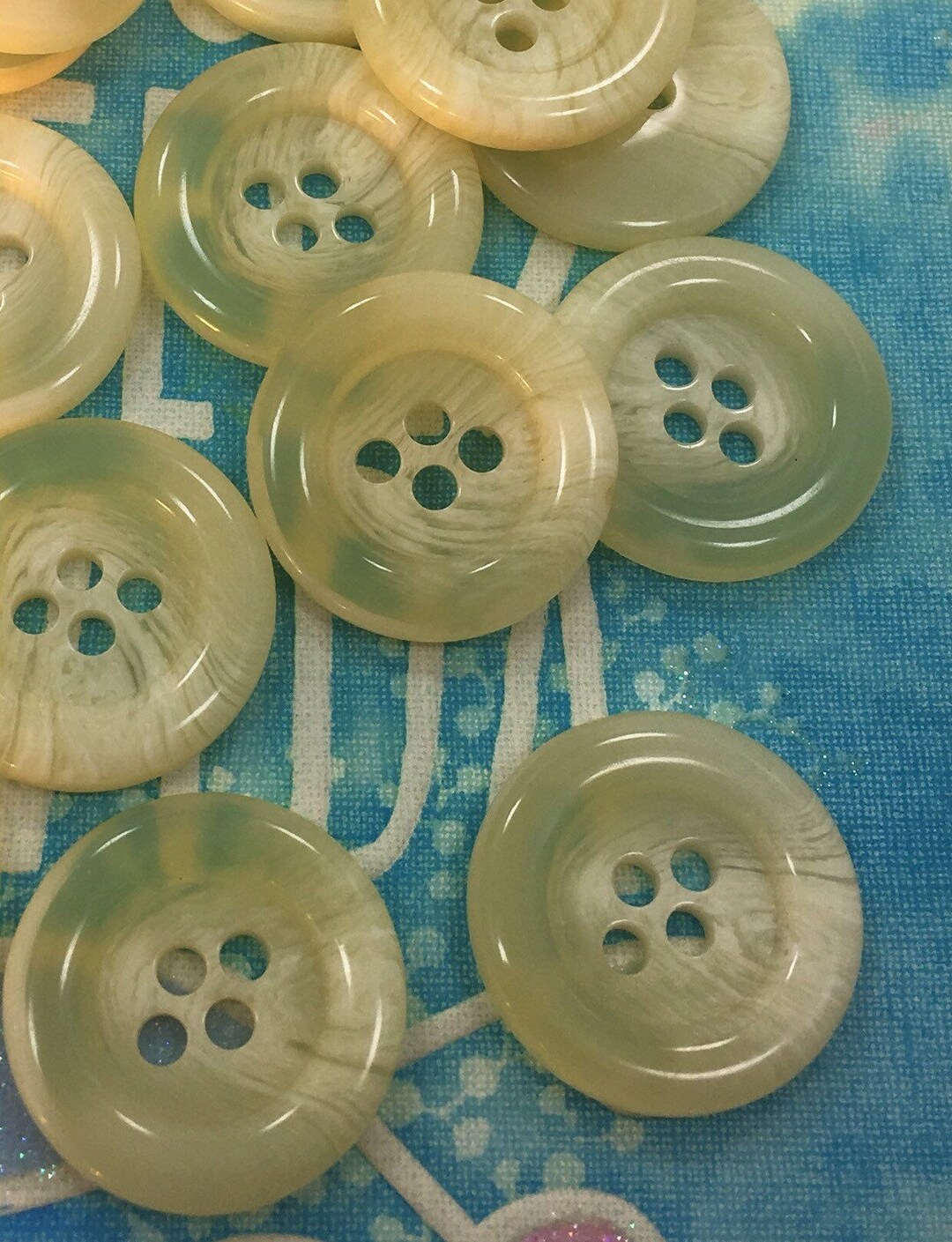 QUALITY 7/8" Clear Marble Cream Buttons ITALIAN Vintage Sewing Button ...