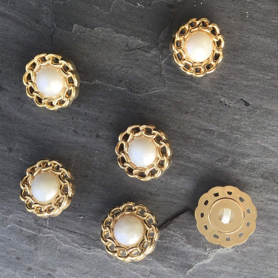 GOLD BUTTONS 3/4" Vintage Metallic Shank Buttons for Clothing / Blazer ...