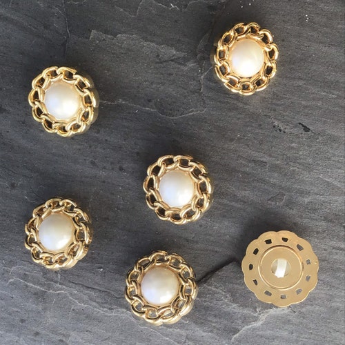 Vintage Gold Buttons Embossed Floral Metallic Gold Shank - Etsy