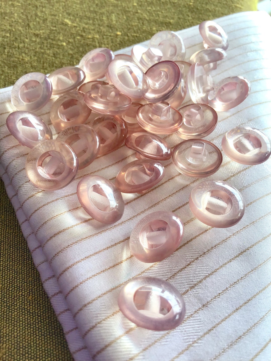 Vintage Clear Salmon Shank Buttons: Dome 9/16" (14mm) - Etsy