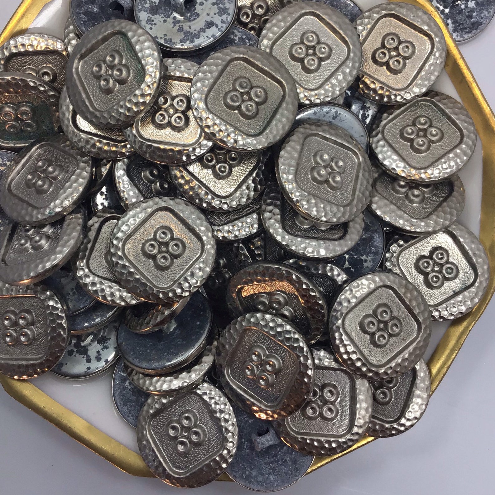 Vintage Metal Silver Buttons 7/8 Vintage Metal Shank - Etsy