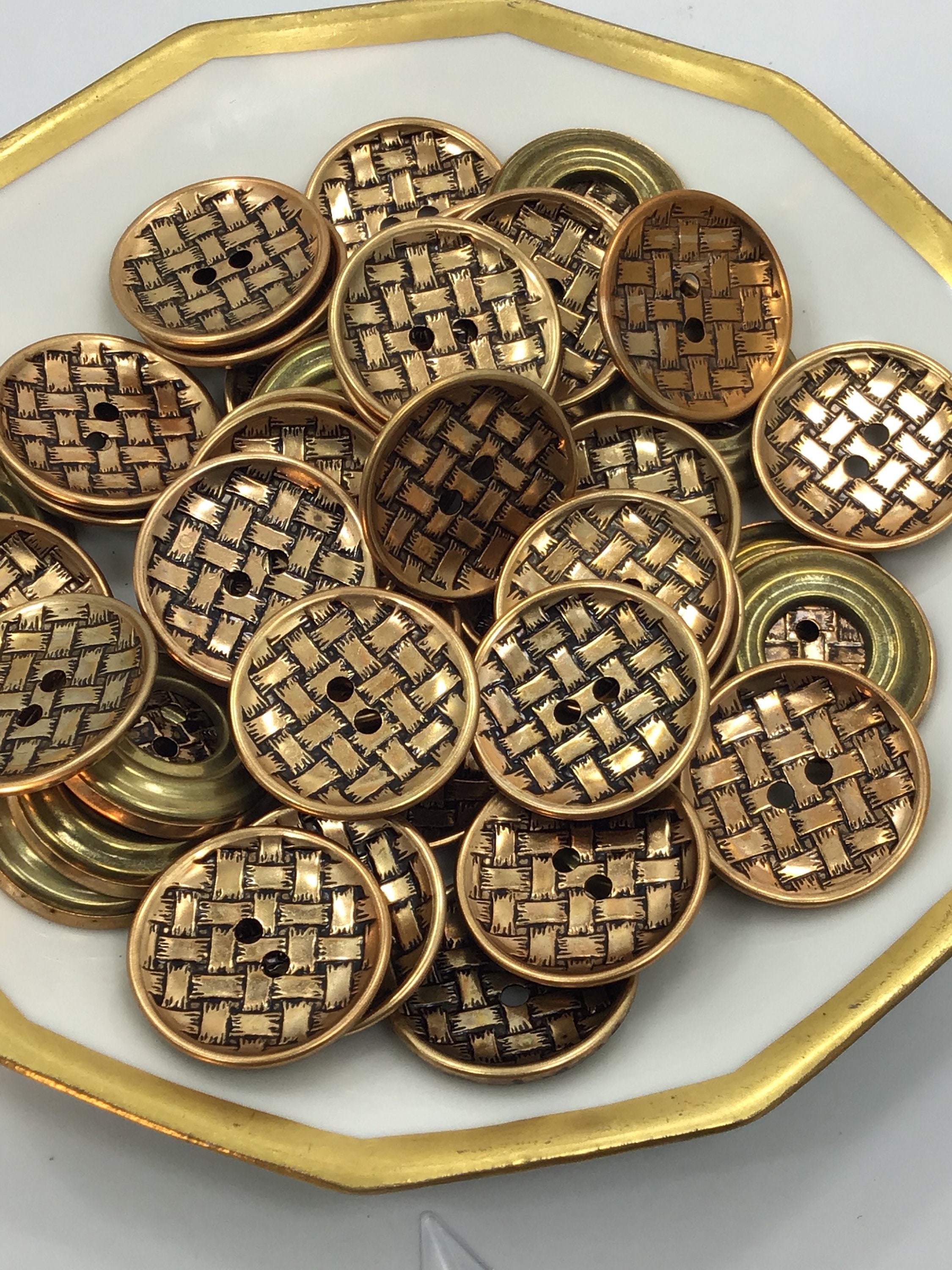 QUALITY 7/8 Gold Metal Buttons ITALIAN Vintage Sewing | Etsy