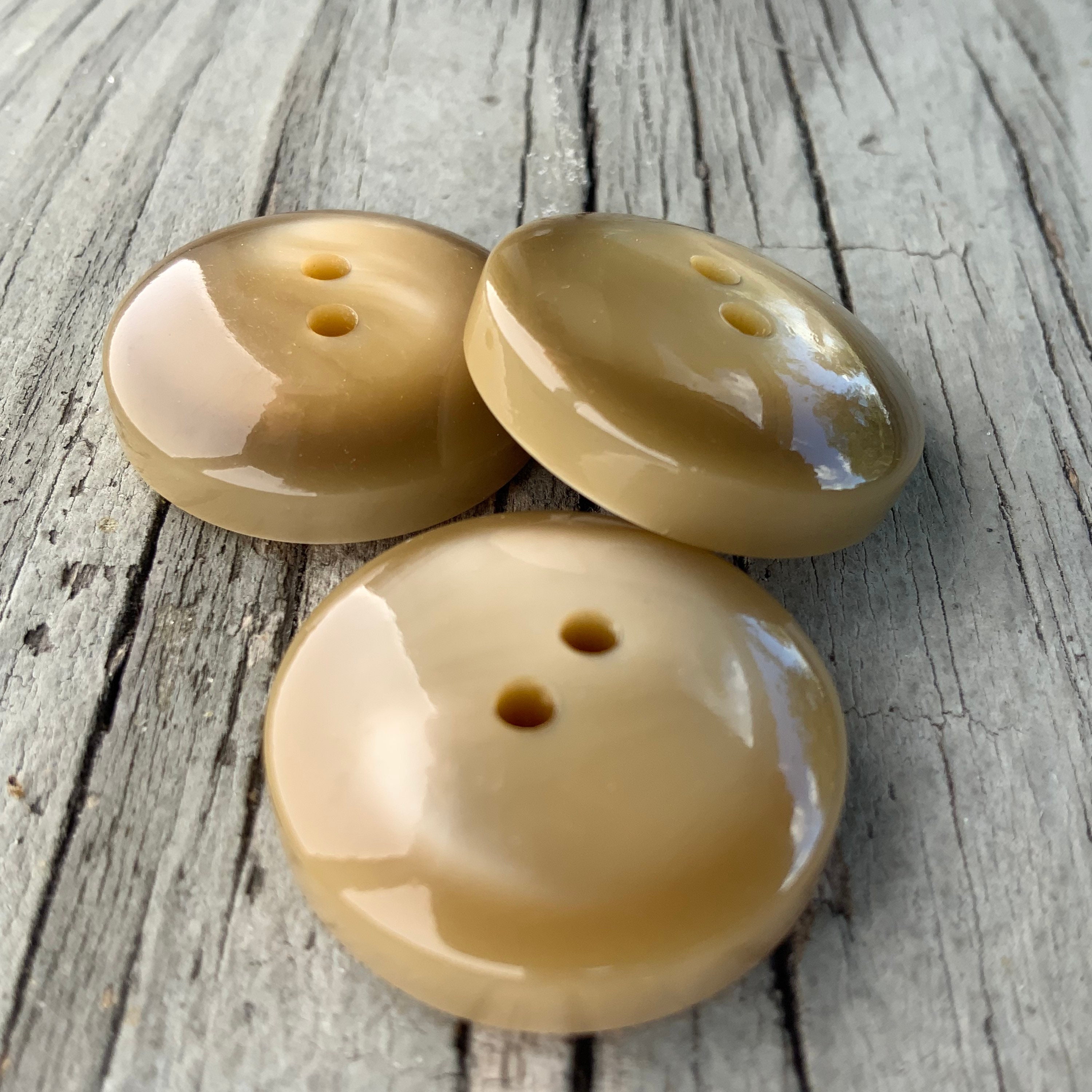 ITALIAN 1" Pearl-like Tan Brown Buttons VINTAGE Sewing Button for ...