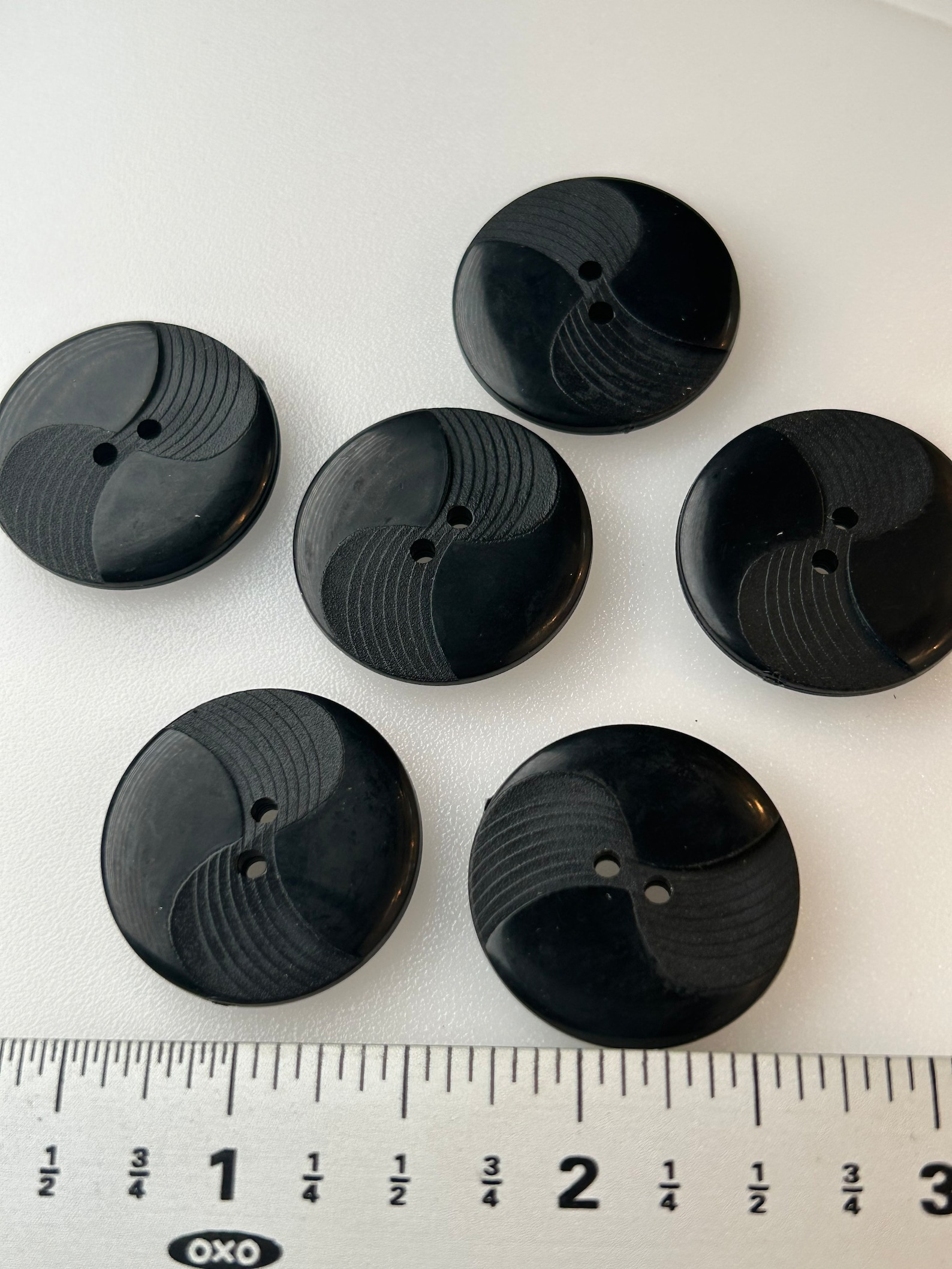 Vintage Textured Black Buttons 1" (25mm) - Designer Sewing Buttons - Etsy