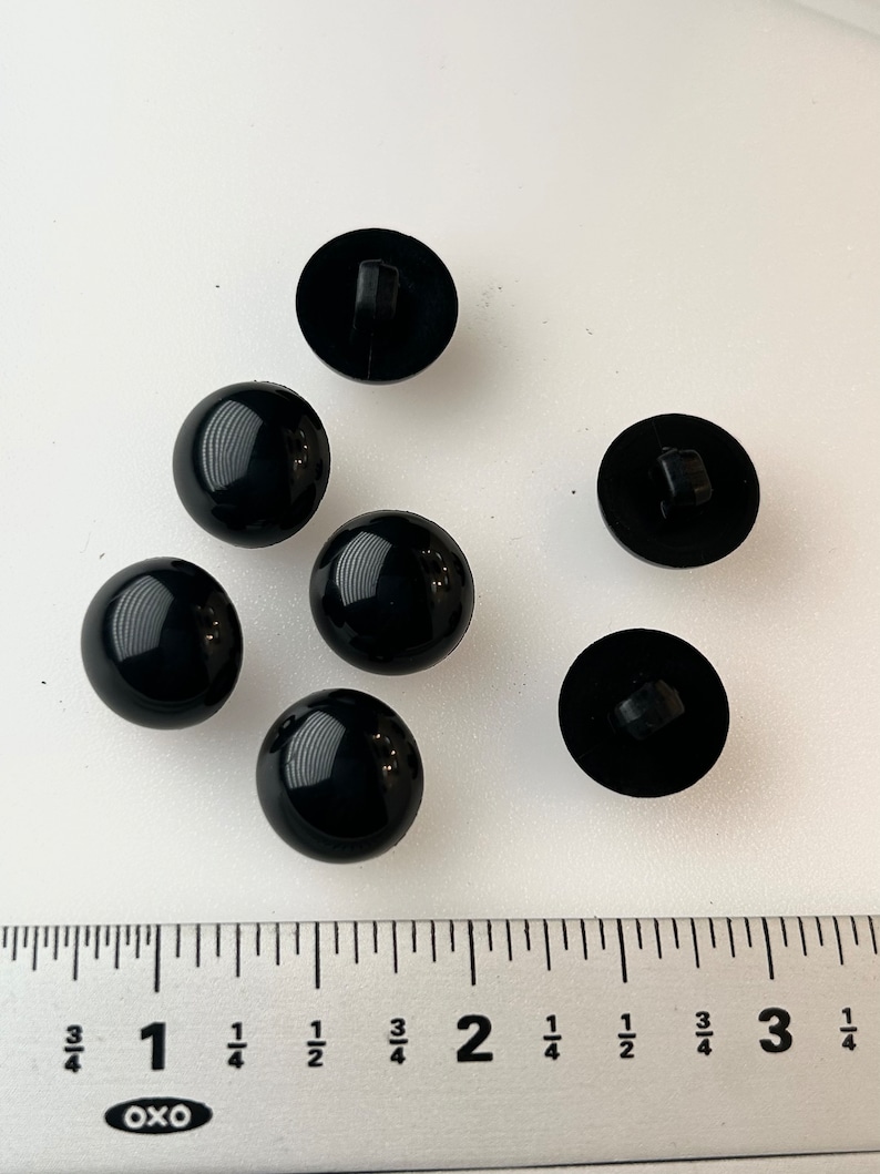 Snow White Dome Buttons and Black Round Dome Vintage Sewing Button for ...