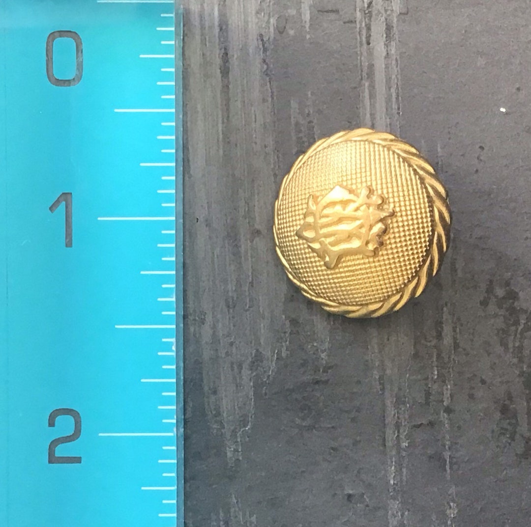 EMBOSSED GOLD METAL Buttons 7/8" Vintage Metal Shank Buttons for ...