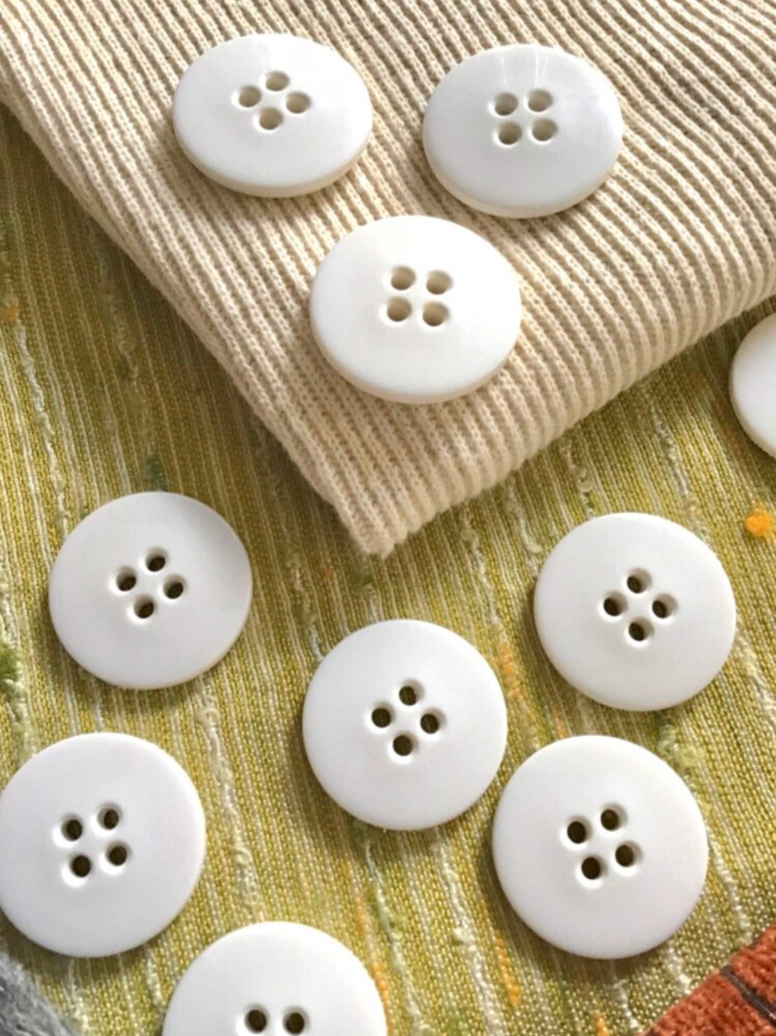 WHITE 1-1/4 Inch 4 Hole Buttons Made in USA Vintage Sewing - Etsy