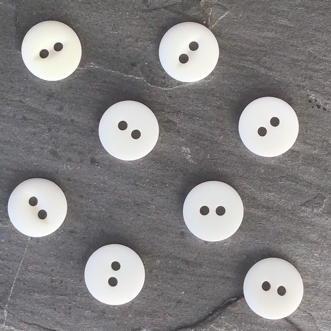 1/2" Small VINTAGE WHITE Buttons for Clothing / 2 Hole Off-white ...