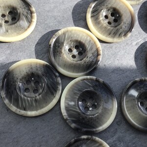 ITALIAN Ivory Grey Buttons 35mm 4 Hole Vintage Sewing Button for ...