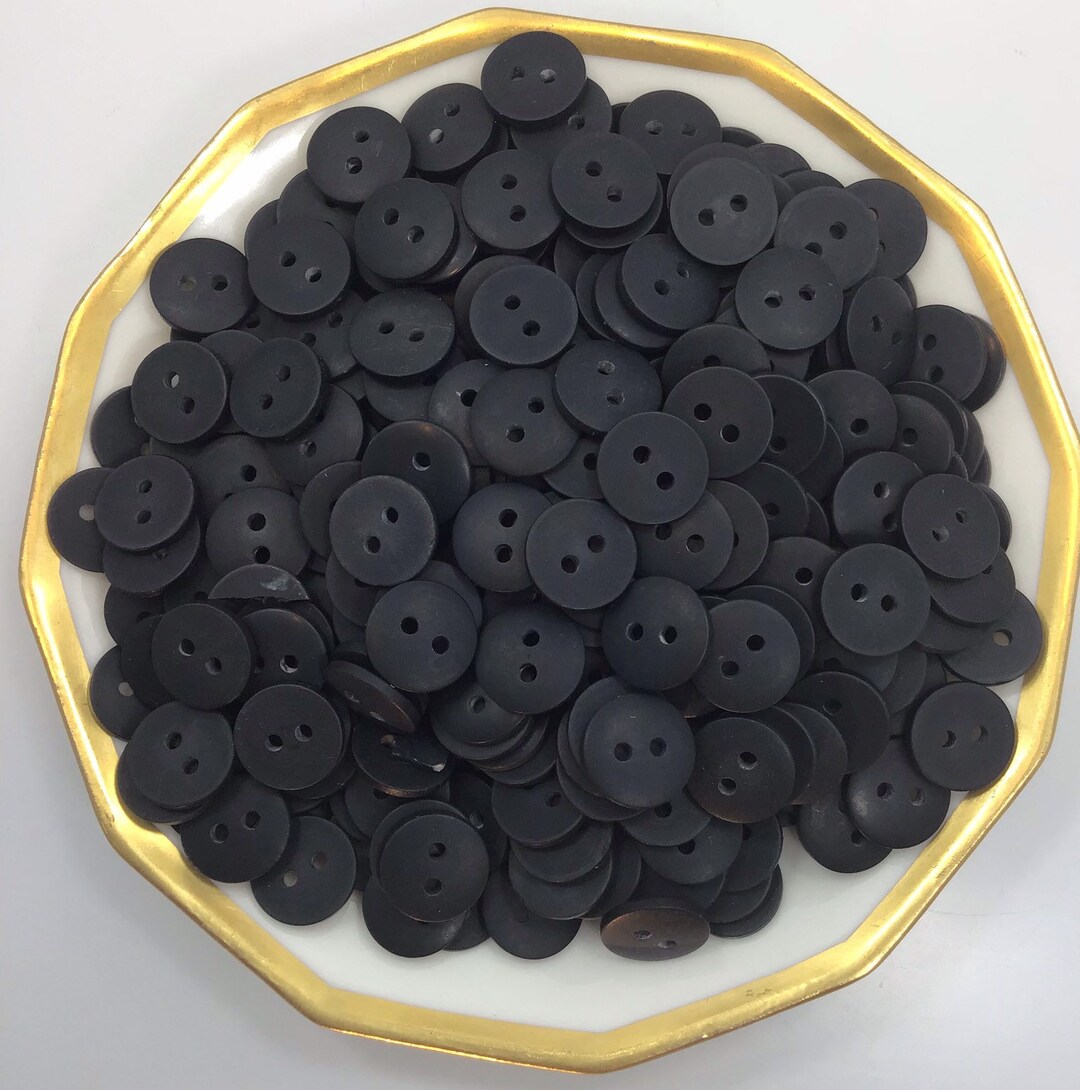 Small Black 2-hole Buttons: 1/2" Vintage Clothing Buttons - Etsy