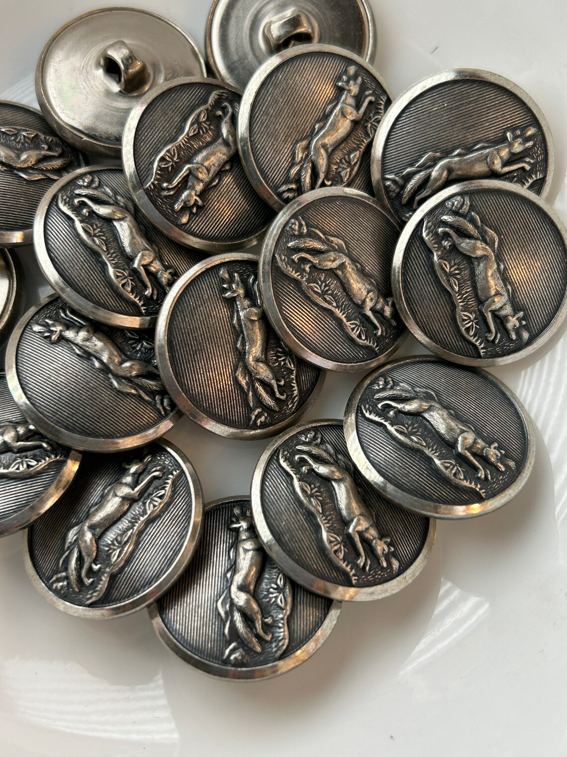 ANIMAL EMBOSSED SILVER Metal Buttons 7/8” Metal Shank Buttons #174 - Etsy