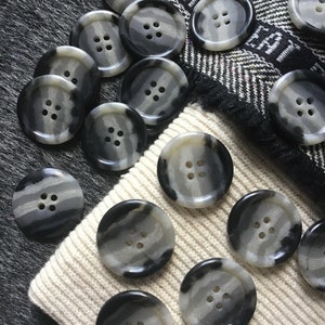 1" Grey Buttons WHOLESALE 4 Hole Buttons VINTAGE 25mm 40L Gray Buttons ...