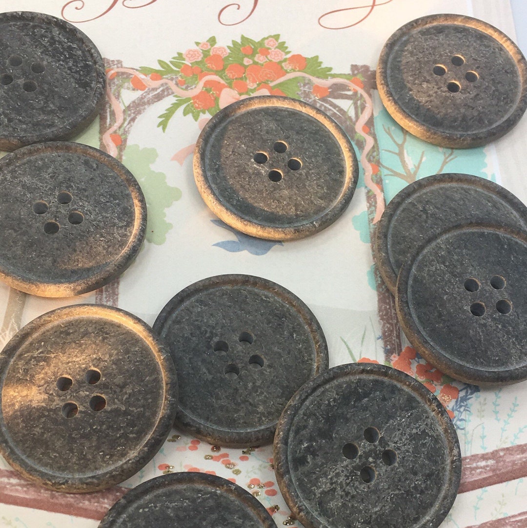 Italian Stone Grey Buttons 1-1/4” Vintage Sewing Button for Clothing ...
