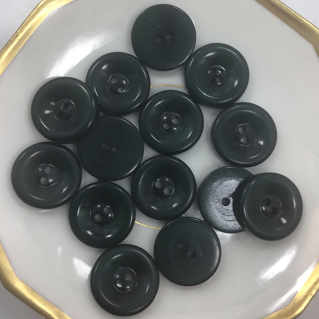 QUALITY 7/8" Dark Green Buttons ITALIAN Vintage Sewing Button for ...