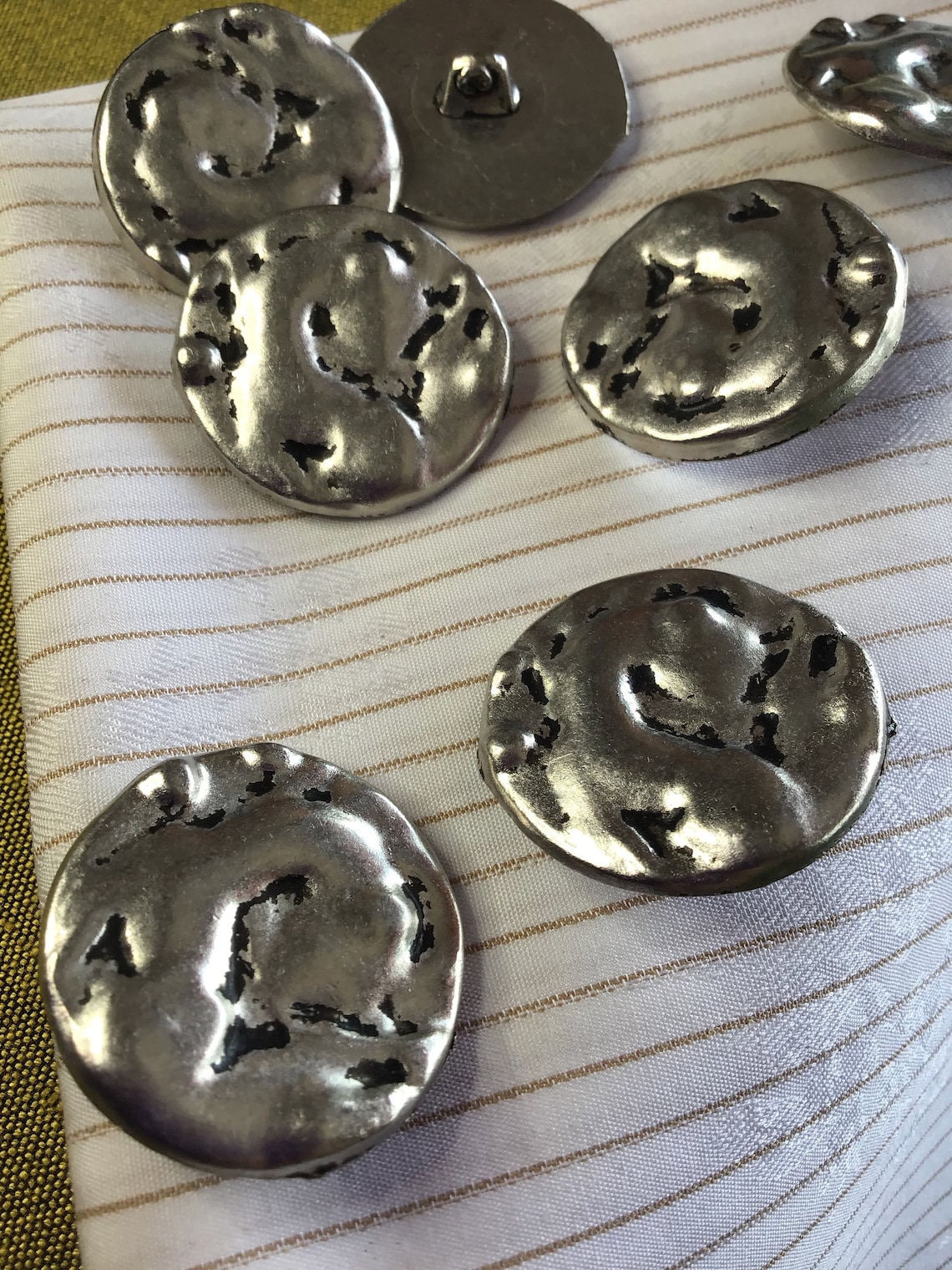 Silver Embossed Metal Designer Button 1-3/16 30mm 48L | Etsy