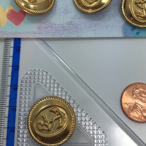 QUALITY 7/8 Anchor Embossed Gold Metal Shank Buttons ITALIAN Vintage ...