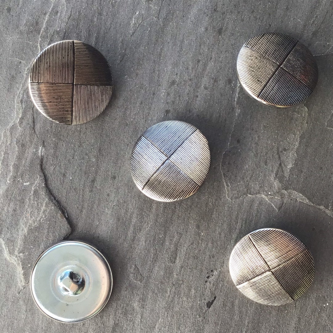 SILVER BUTTONS 7/8" Vintage Metallic Shank Buttons for Clothing ...