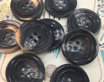 QUALITY Charcoal Grey Buttons ITALIAN Vintage Sewing Button | Etsy