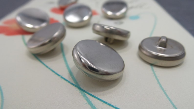 Shiny SILVER METAL Buttons 3/4 Vintage Metal Shank - Etsy