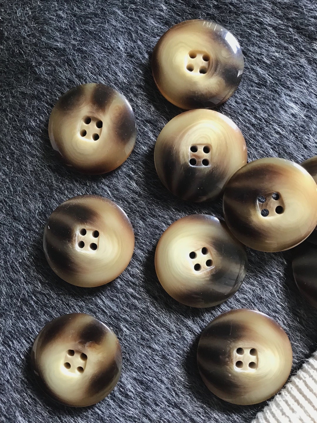 ITALIAN Designer Toffee Brown Buttons VINTAGE 4 Hole Buttons for ...