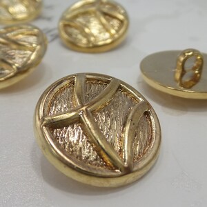 GOLD EMBOSSED BUTTONS 1" Vintage Metallic Shank Buttons for Clothing ...
