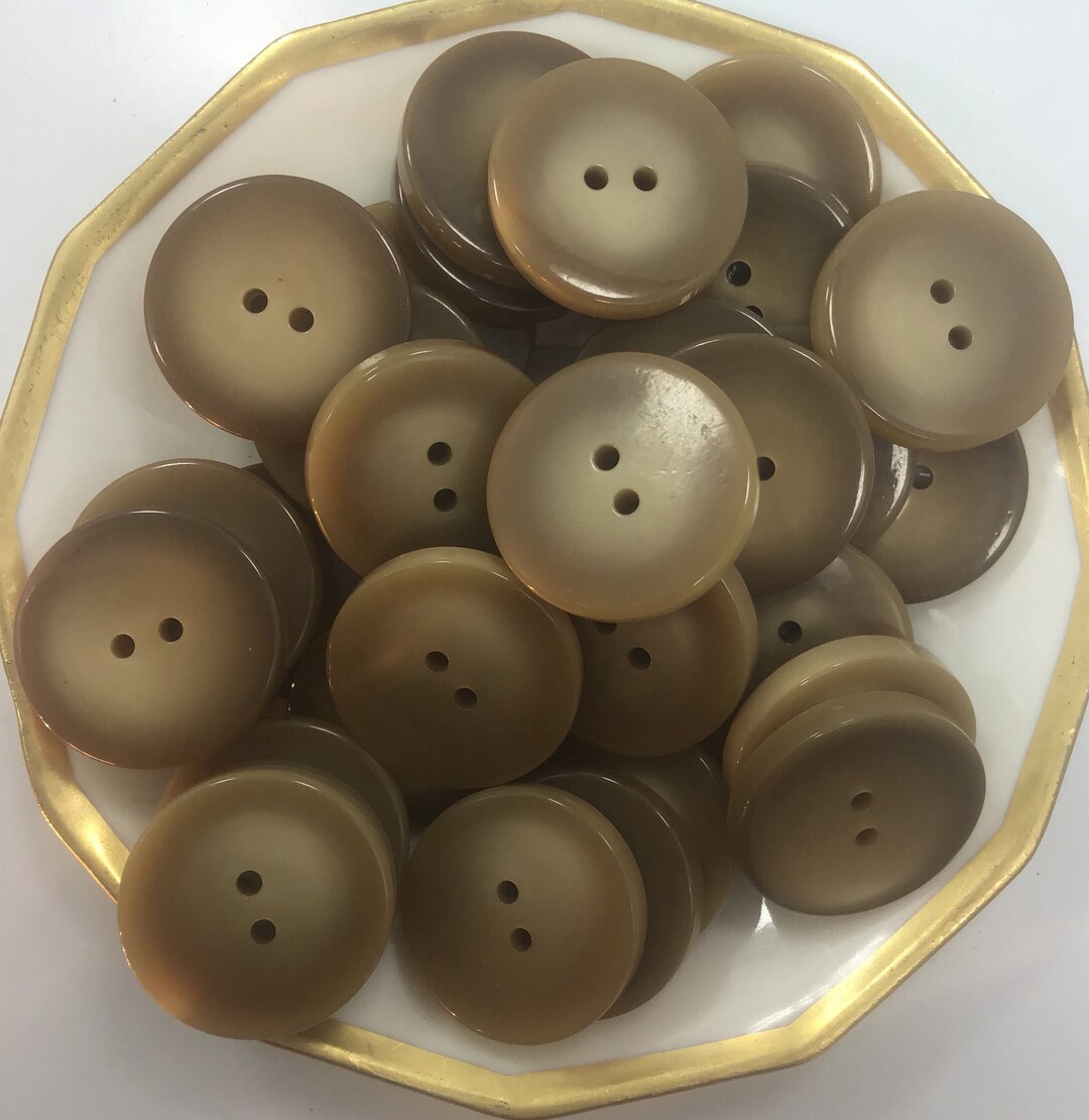 1-1/8" Light Taupe Brown Buttons ITALIAN Vintage Sewing Button for ...