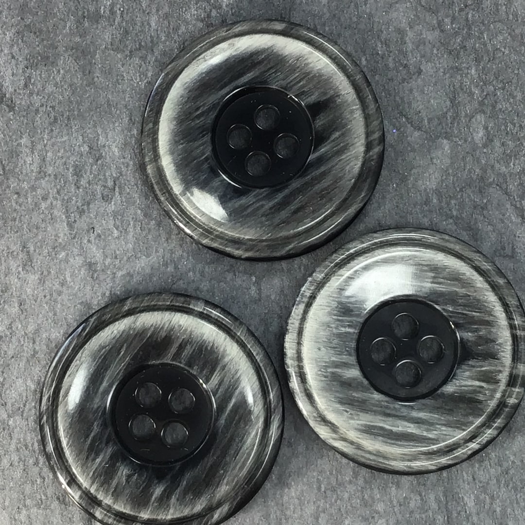 QUALITY Charcoal Grey Buttons ITALIAN Vintage Sewing Button for ...